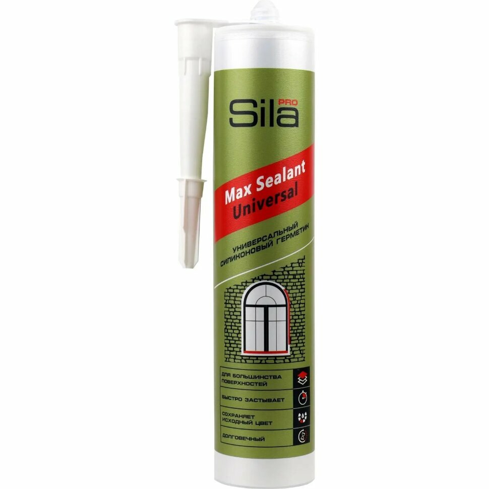 Герметик силиконовый универсальный Sila PRO Max Sealant, белый, 280мл, 1795294