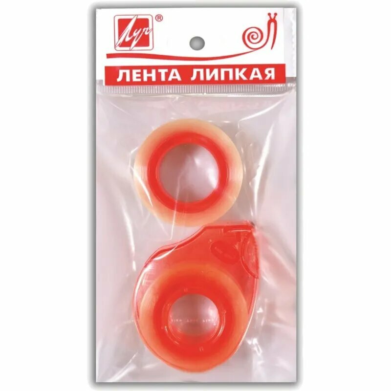 Клейкая лента канцелярская Луч 18ммx20м, с диспенсером, 2 шт/уп, 2247572