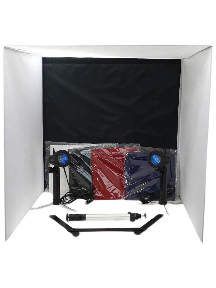 Комплект для макросъемки FST "Macro Kit", фотобокс 60 x 60 x 60см, миништатив для камеры, галогеновые лампы, 2 х 50 Вт.