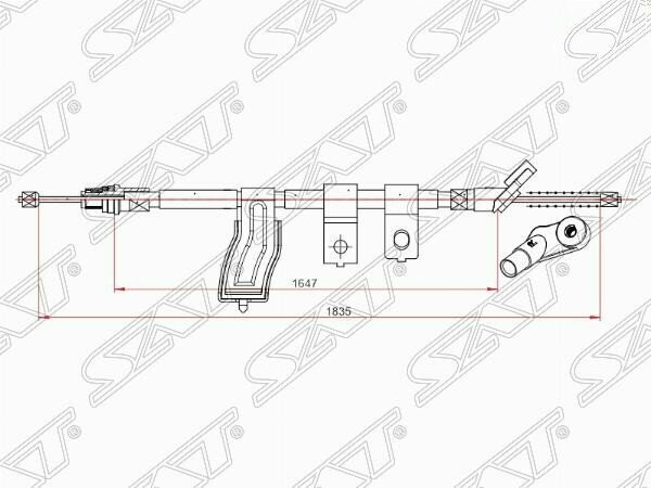 Трос ручного тормоза SAT ST-52-0082 Nissan QASHQAI+2 RH 07-13