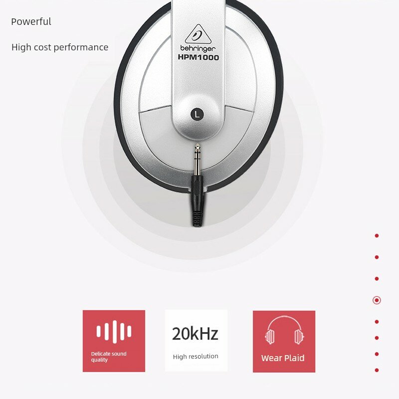 Наушники-мониторы Behringer HPM1000, полноразмерные, начального уровня, для мониторинга и работы диджея Пакет