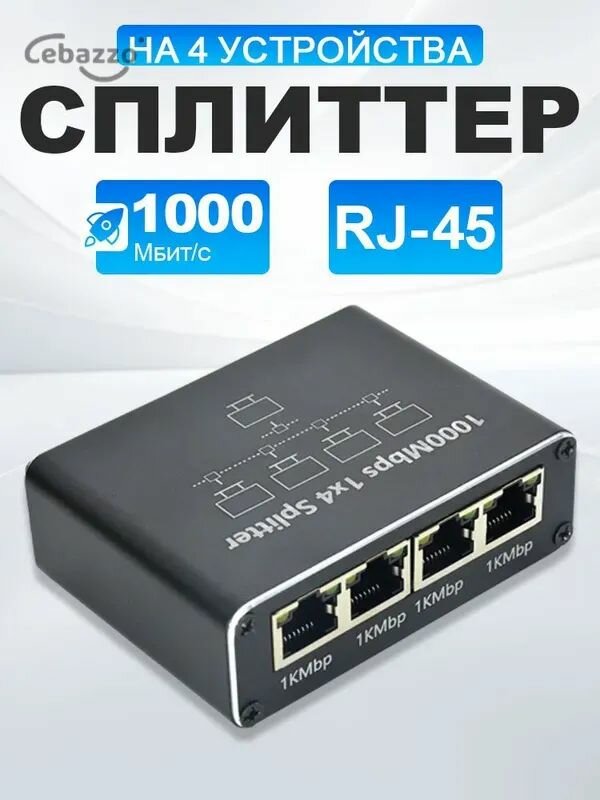 Интернет разветвитель для соединения RJ45, сетевой сплиттер для кабеля, Ethernet переходник - адаптер на 1000 Мбит/с