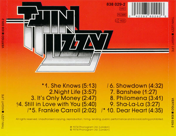 Аудио CD Thin Lizzy "Nightlife" CD (EU) NEW — фото 1