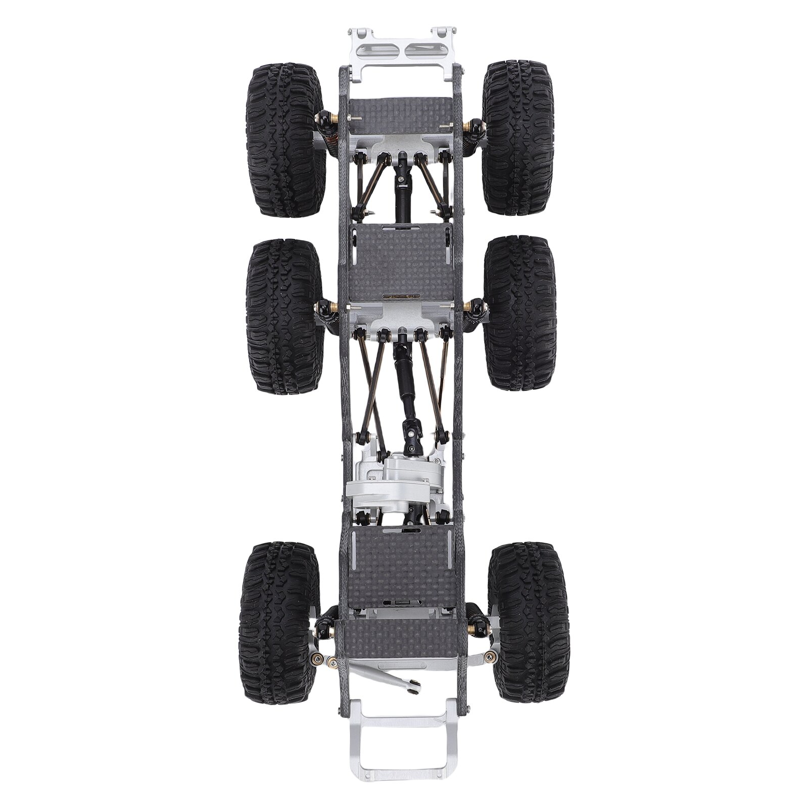 Рама шасси для радиоуправляемого грузовика Axial SCX24 6x6, кузов из углеродного волокна, низкоцентристая конструкция, модернизированное шасси, черный/серебристый.