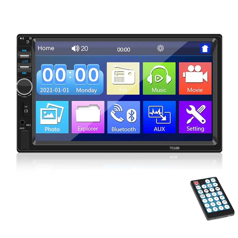 Автомобильный мультимедийный плеер 7" Hippcron, Bluetooth, FM, MP5