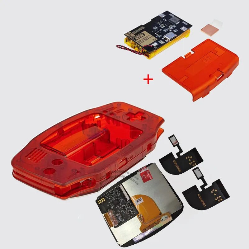 Корпус для GBA IPS V4 ZCGM MR01, Clear Red