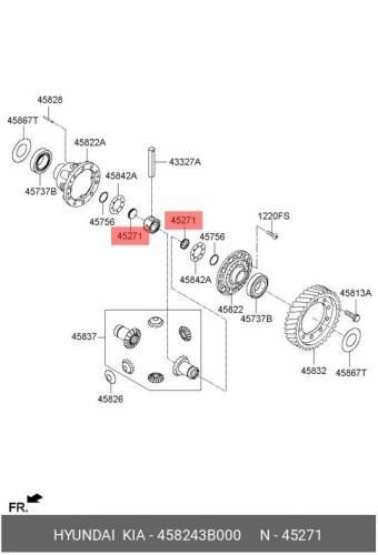 Уплотнительное кольцо кпп Hyundai / Kia (Mobis) 458243B000