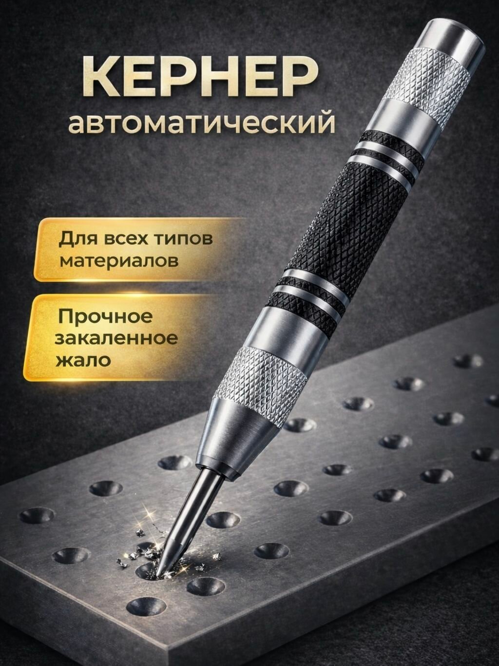 Кернер автоматический ударный пружинный разметочный