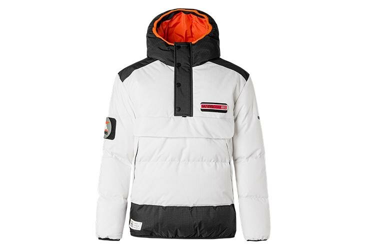 Пуховик Colorblock Letter Hooded Down Jacket