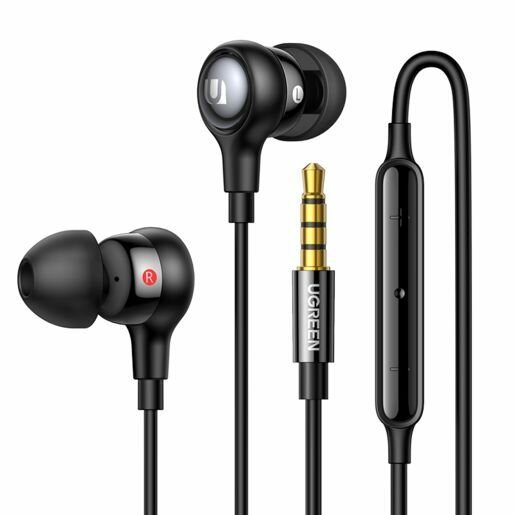Наушники проводные UGREEN EP103 (30637) In-Ear Earphones with 3.5mm Plug. Цвет: черный.