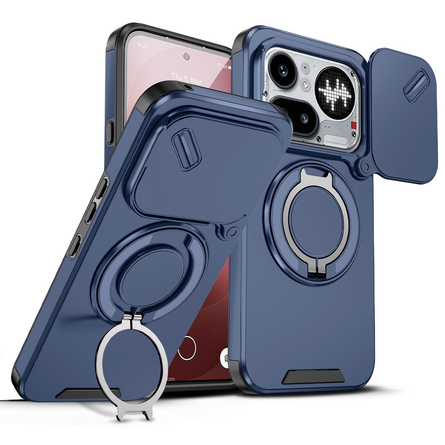 Чехол Для Nothing Phone 4a Pro / Нафинг Фон 4а Про, soft touch, чехол-кардиомонитор, поликарбонат (PC), защита камеры, ударопрочный, усиленные углы, держатель поп-сокет, Nothing, Nothing Phone 4a Pro,