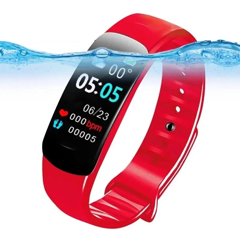C1 Plus умный браслет черный/красный/синий/фиолетовый Красный, red