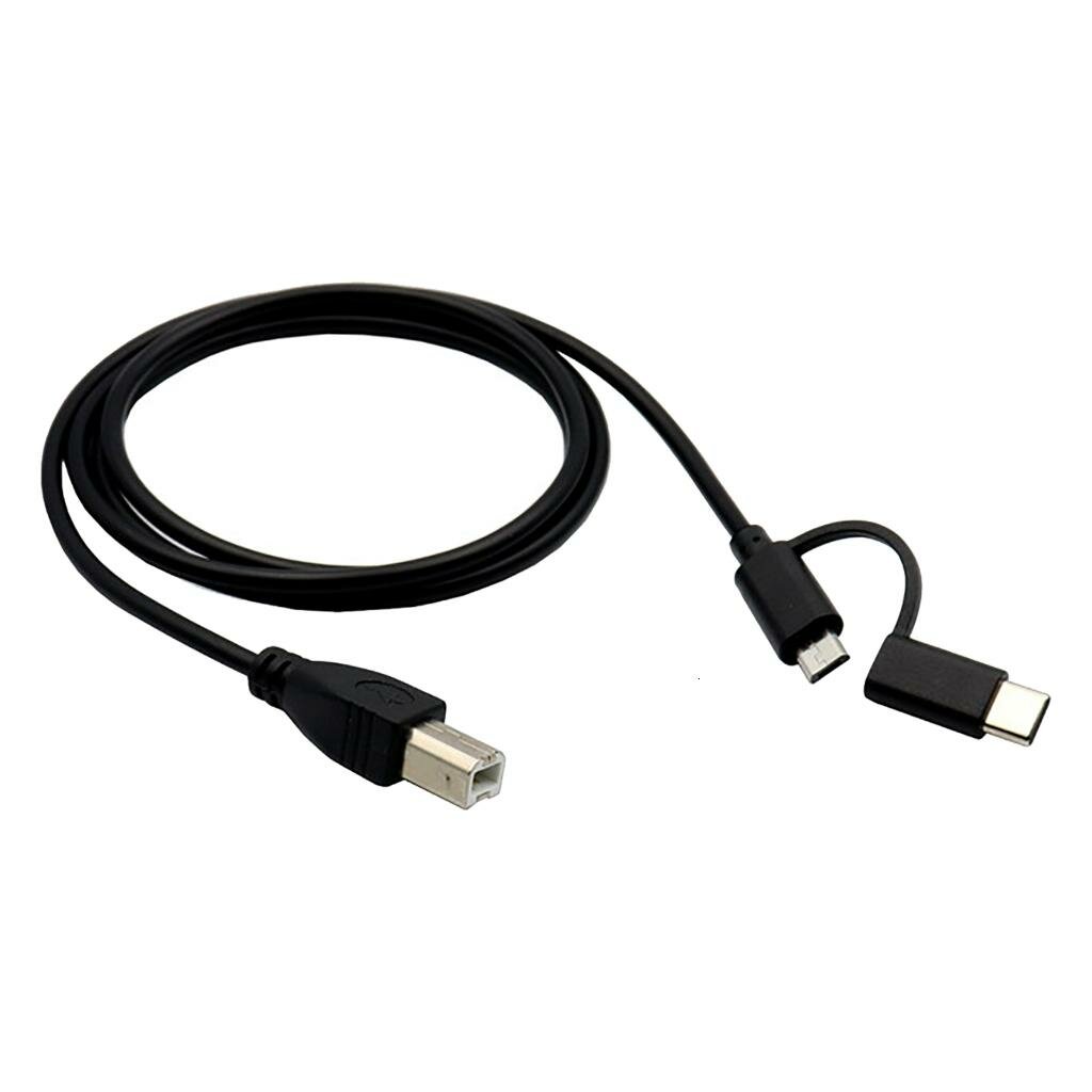 Кабель-конвертер Micro USB / Type-C — USB Type-B, 2m