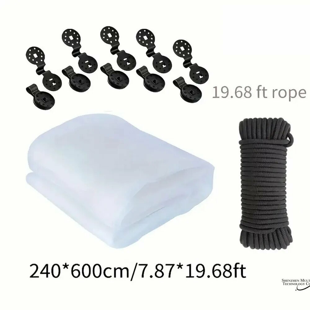Тюль 400x240 см крепление Люверсы, белый