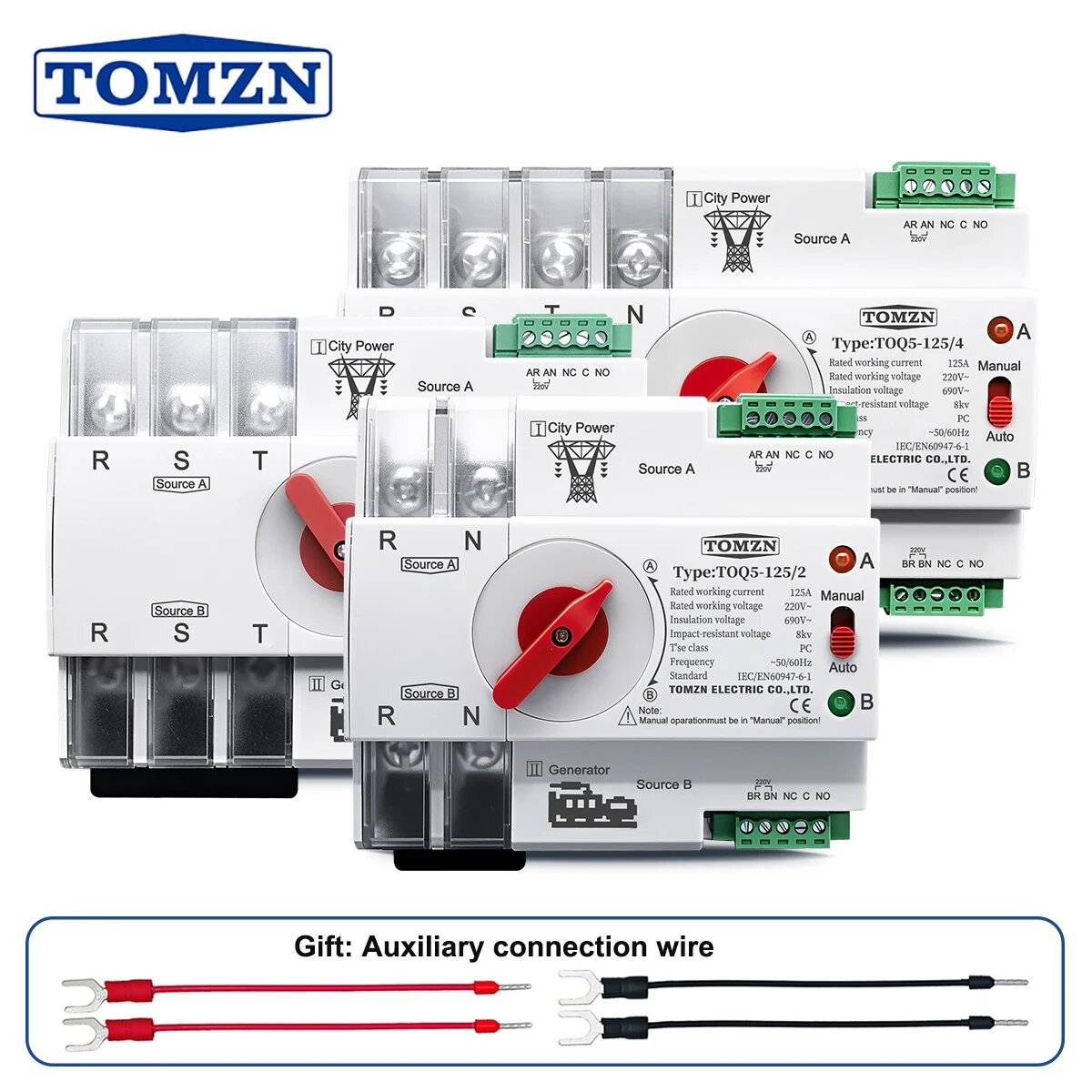 Автоматический выключатель TOMZN TOQ5 4P, 100A