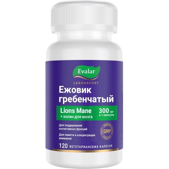 БАД Эвалар Ежовик гребенчатый Lions mane 120 капс.
