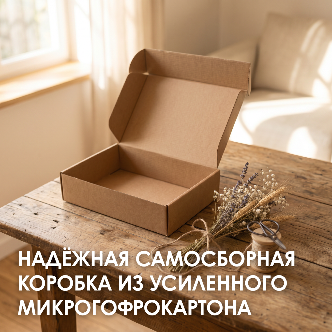 Коробка самосборная (крафт, размер 230*170*50) (комплект из 7 шт)