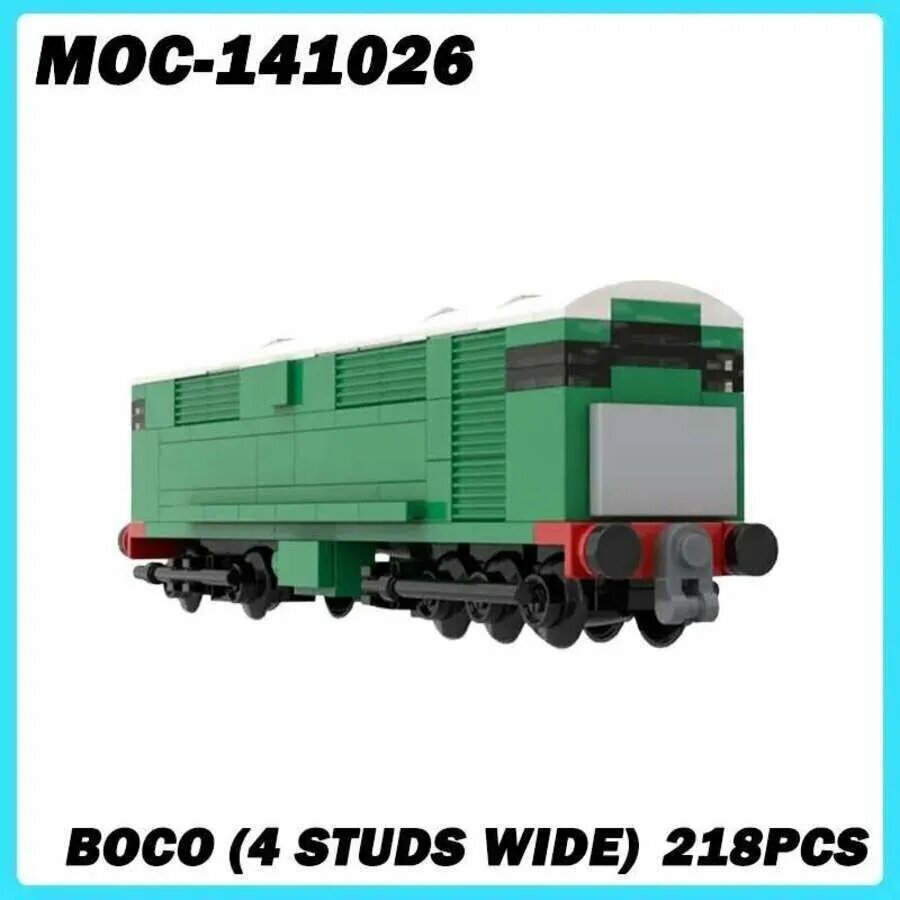 Коллекционный конструктор мини-поезд BoCo зелёный 218 деталей