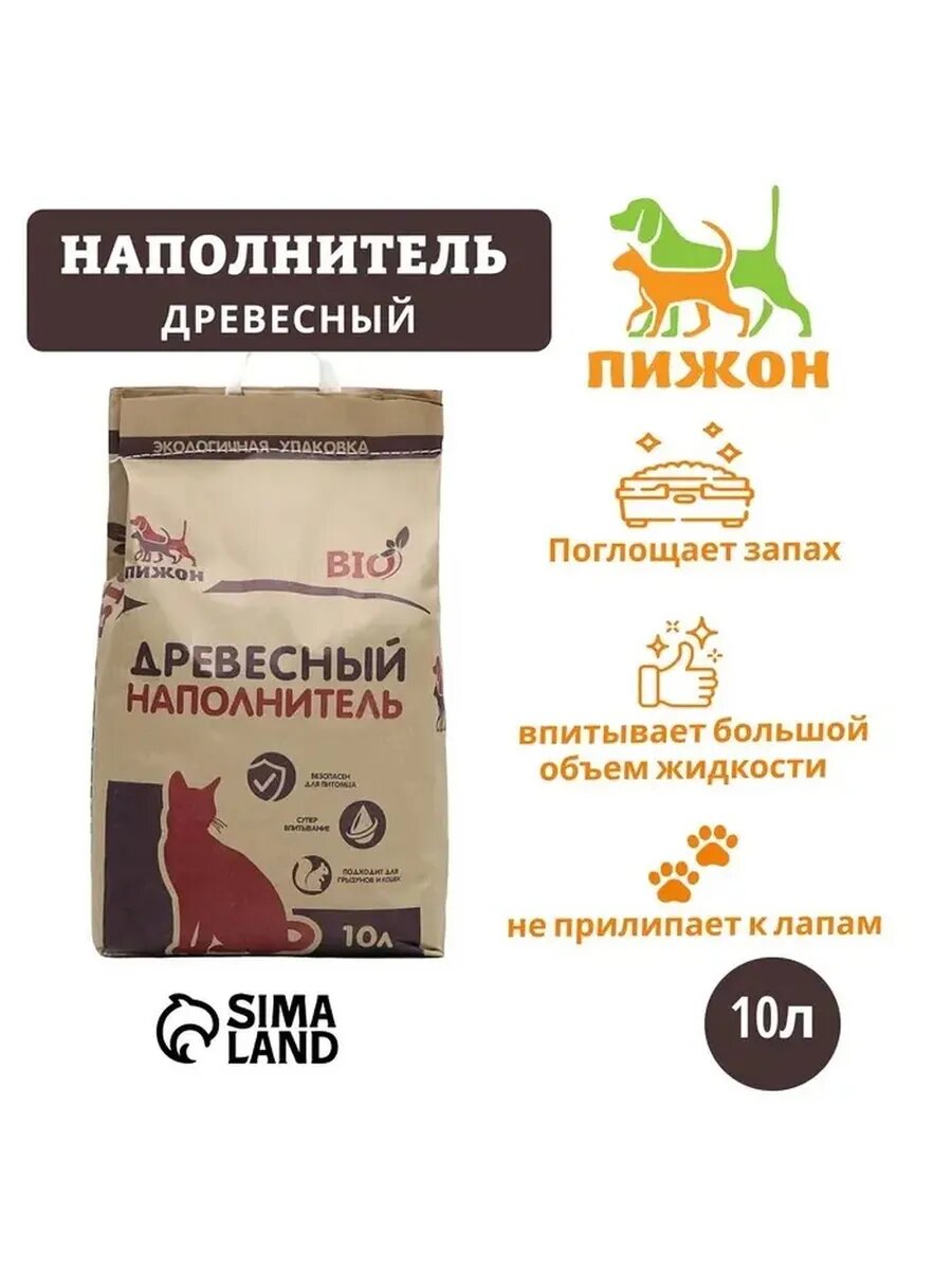 Экологичный древесный наполнитель для кошачьего туалета