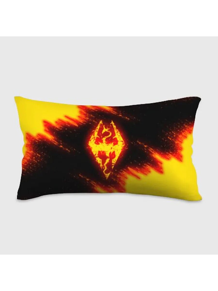 TES skyrim dragon fire Скайрим огненный Подушка