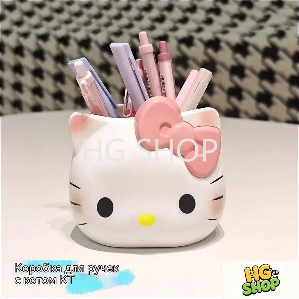 Канцелярский органайзер в виде кота Hello Kitty, 12 см, мультяшный дизайн для детей