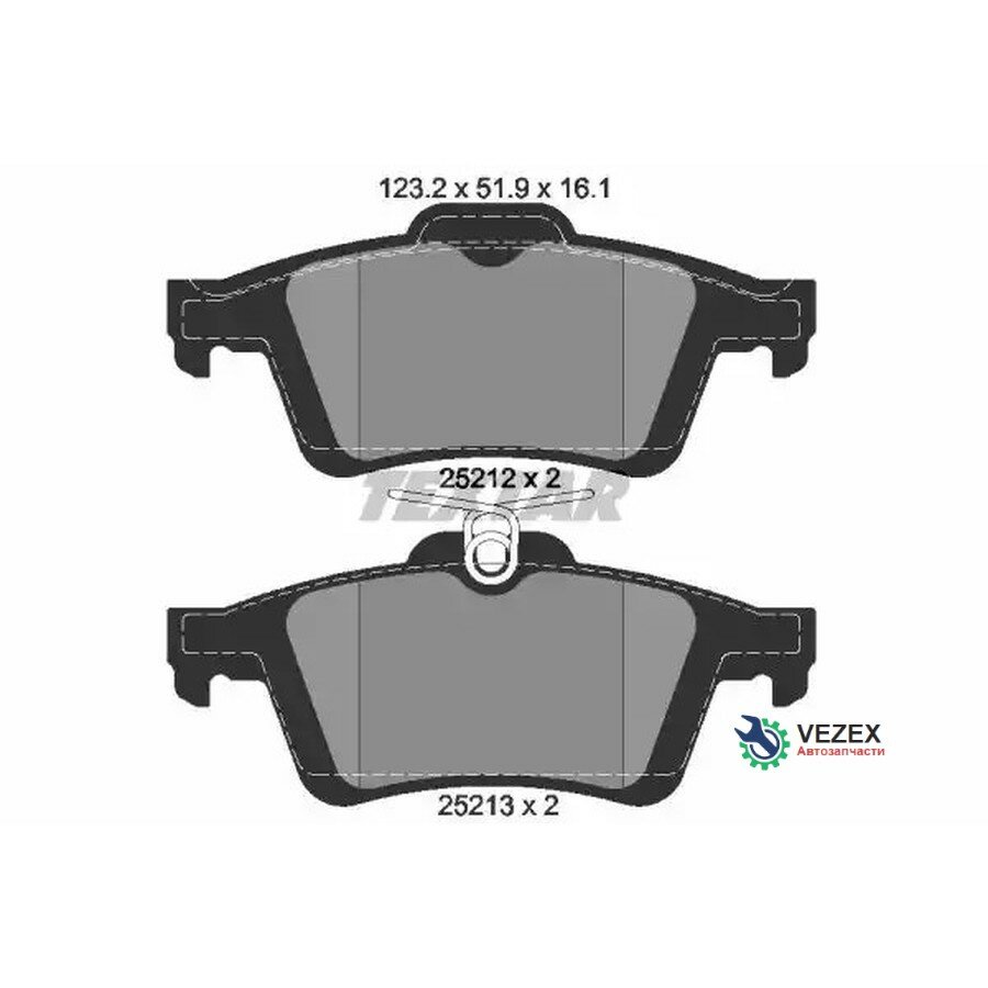 TEXTAR 2521201 Колодки тормозные задние