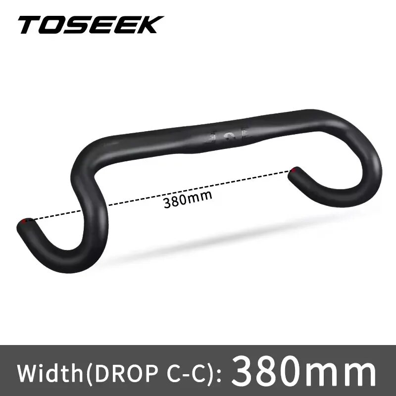 TOSEEK Ультралёгкий Карбоновый Руль для Шоссейного Велосипеда 31.8*380/400/420/440 Matt Black-380mm