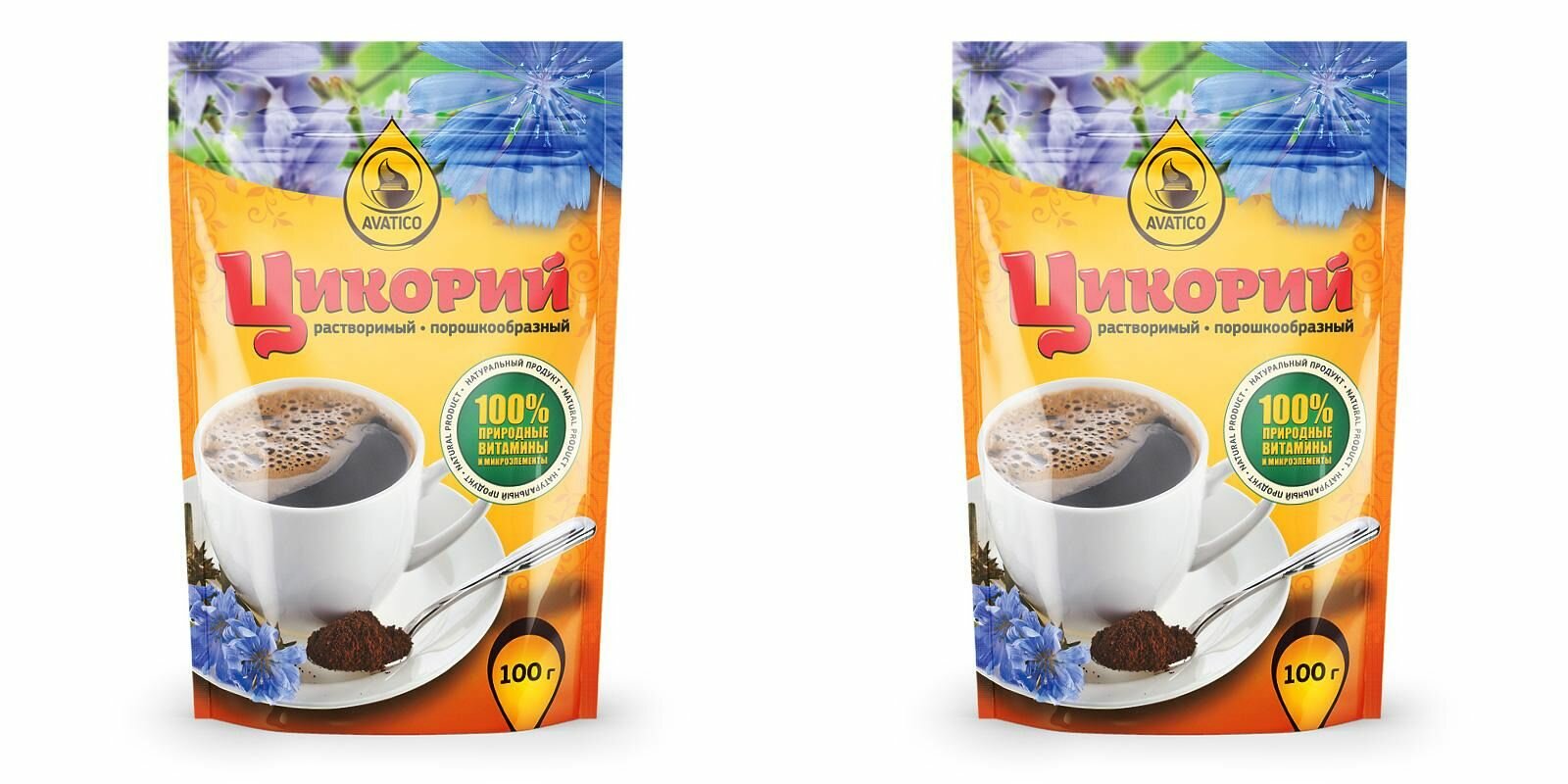 Avatico Цикорий растворимый, 100 г, 2 уп