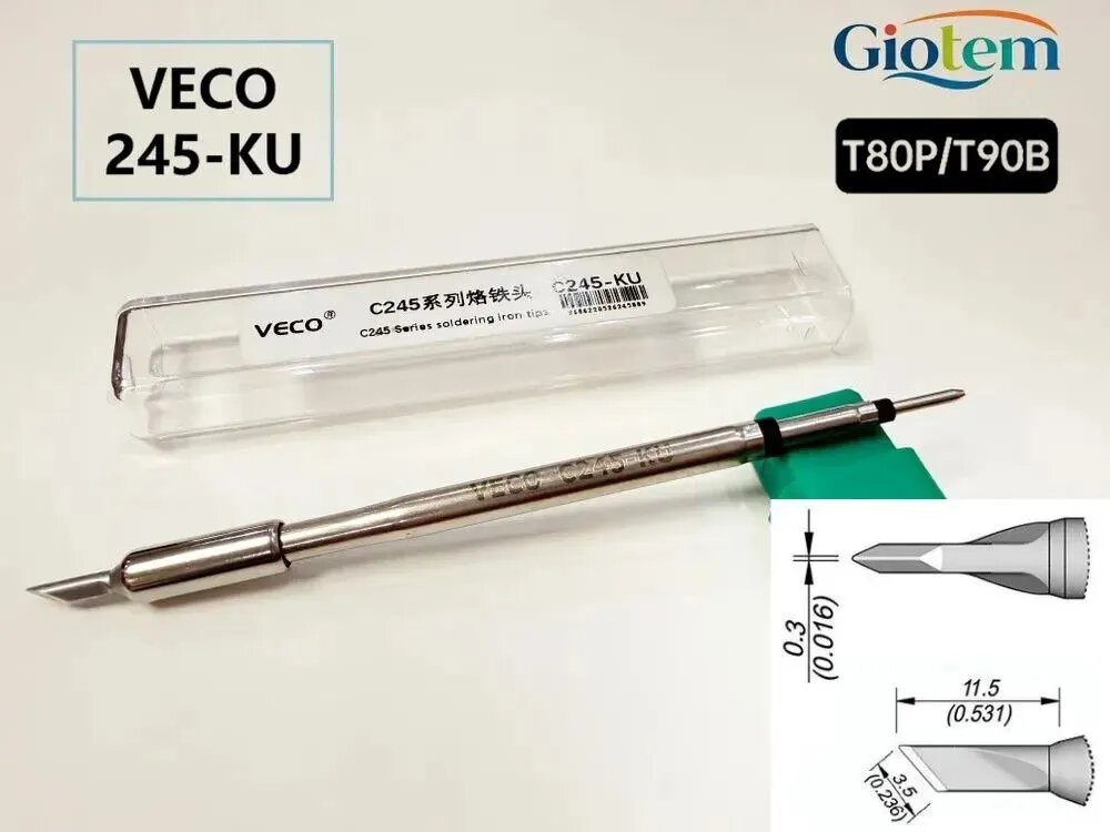VECO Бессвинцовое паяльное жало C245- KU Совместимая рукоятка сварочного сопла C245, быстрый нагрев, 1 предметов