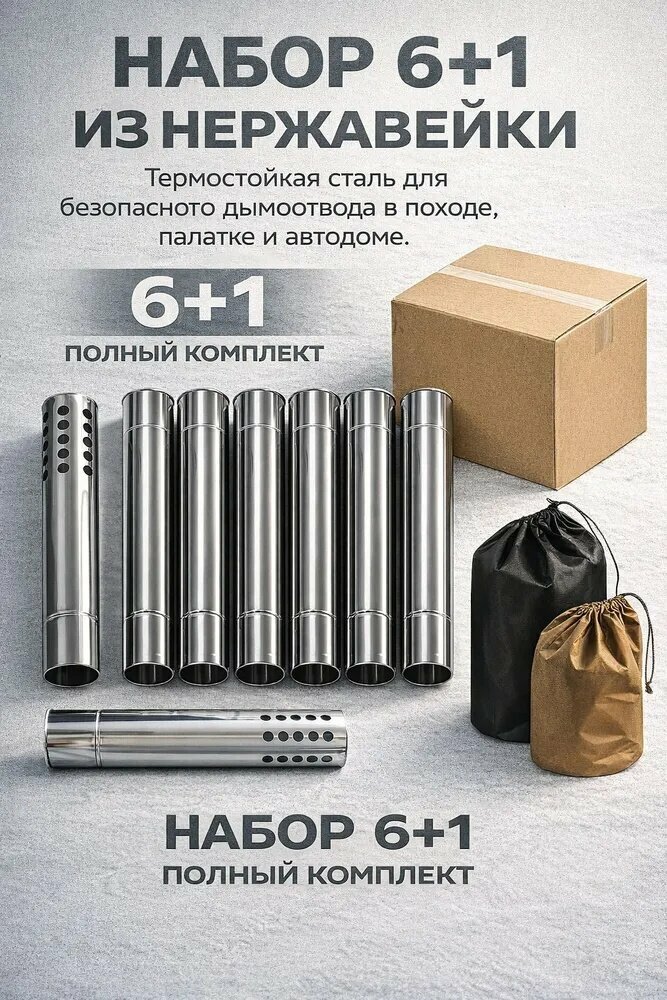 Дымоходная труба из нержавеющей стали 6+1, огнестойкий набор для печи 6 см, 30 см, для палатки, кемпинга и автодома