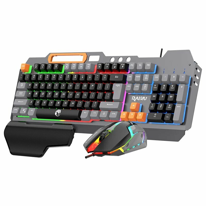 Игровая клавиатура и мышь черные с подсветкой T16