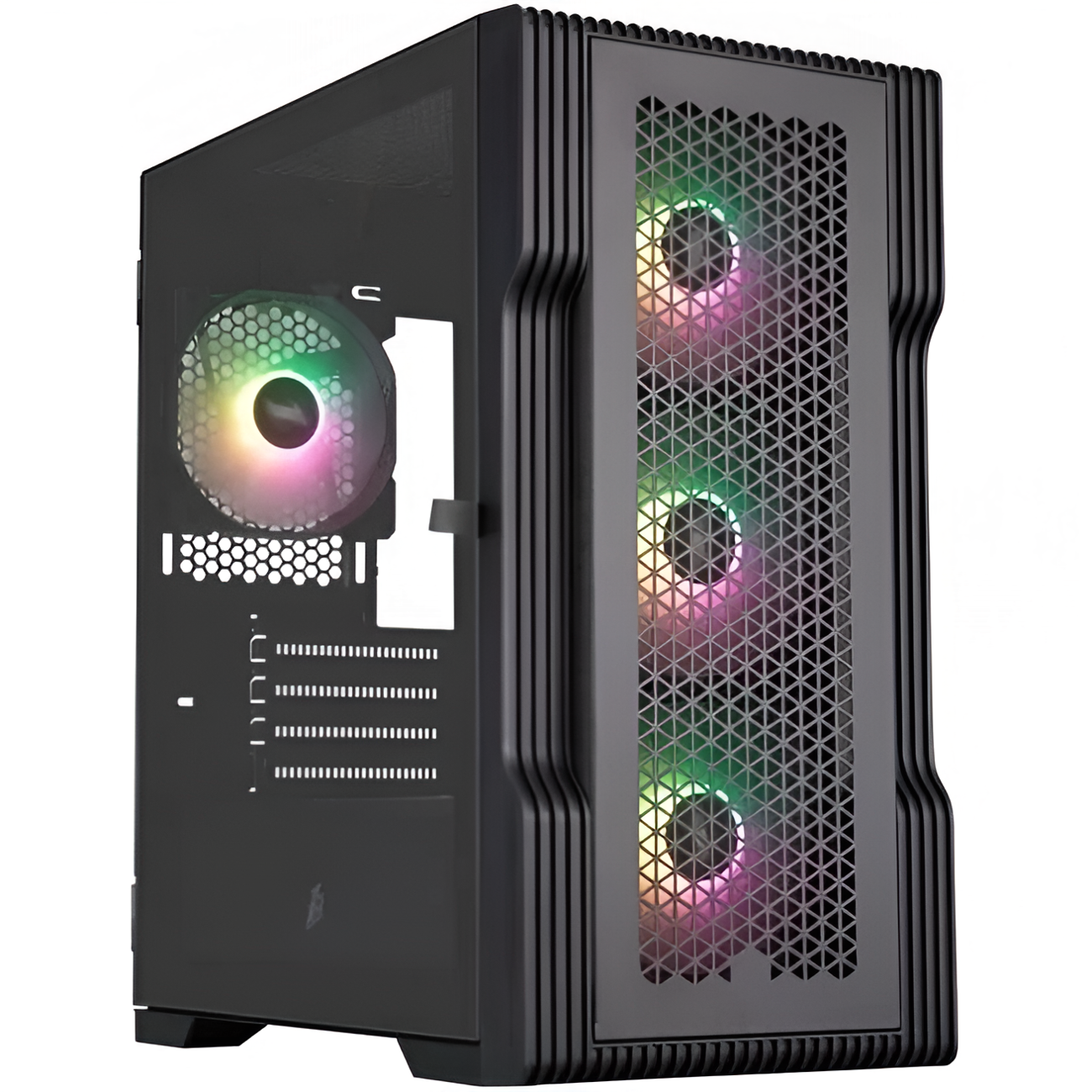 Корпус Mini-Tower 1STPLAYER TRILOBITE T3 ARGB, Micro-ATX, Black (FP_T3-BK-4F2(AP))