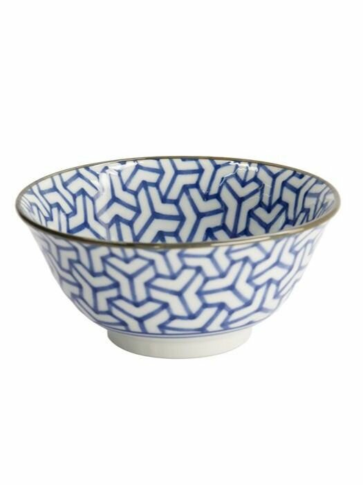Салатник фарфоровый TOKYO DESIGN Mixed Bowls Kristal, 550 мл, 15 см, синий/белый