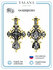 Крестик TALANT, серебро, 925 проба, родирование, золочение, золотистый, черный