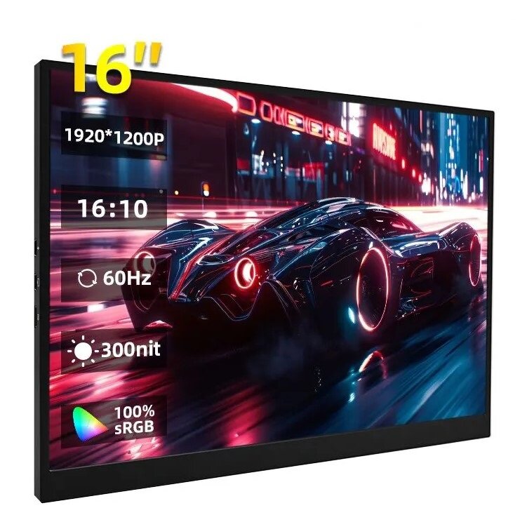 Портативный монитор 16" ZSUS PM16A (IPS, 1920x1080, 60Hz, 300cd/㎡), черный