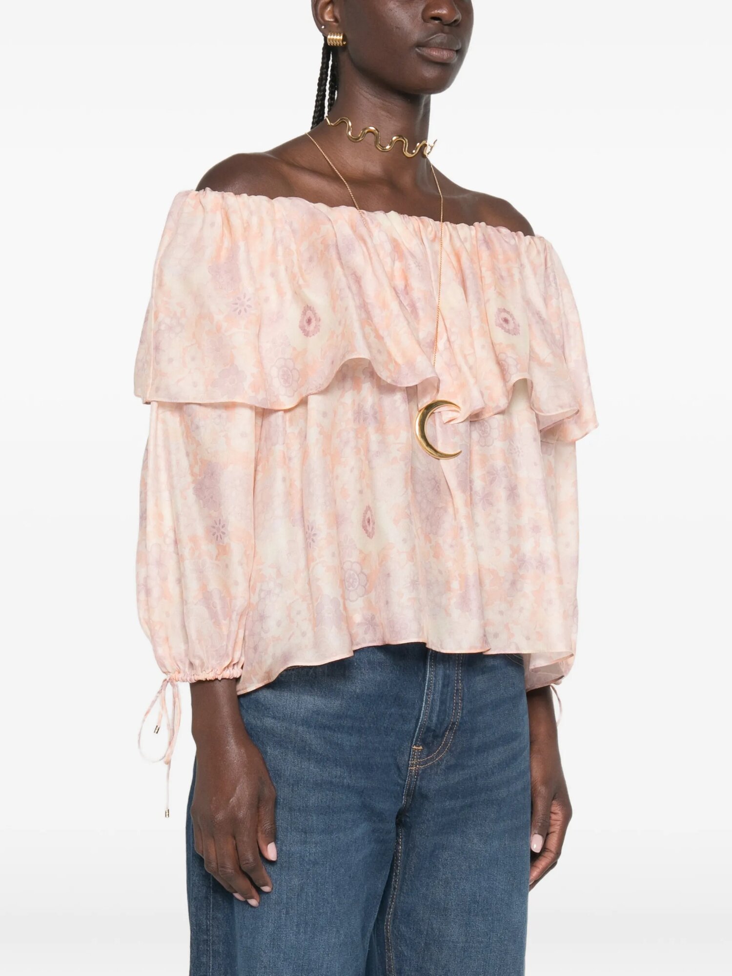 Блуза Chloe Ruffled off-shoulder blouse, размер 36 — фото 1