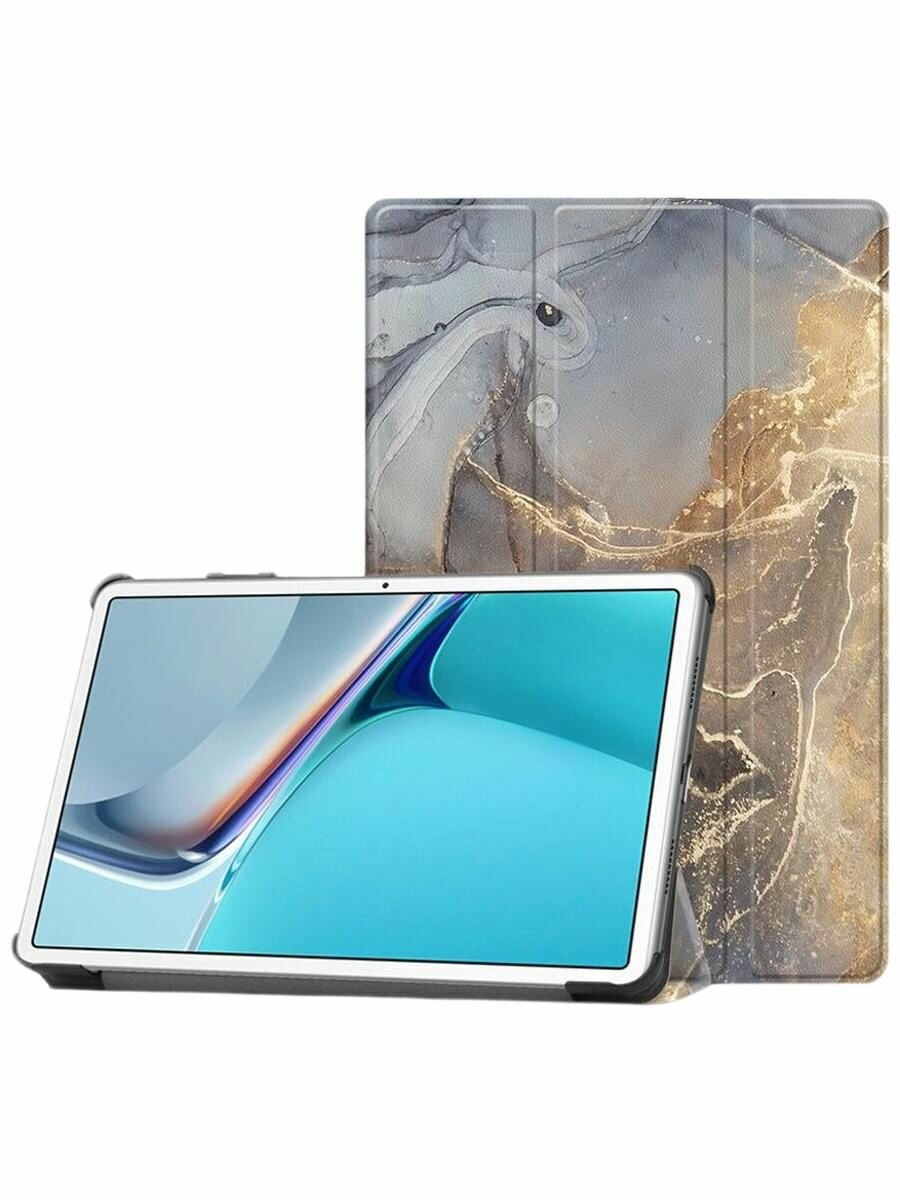 Чехол на Honor Pad 10 / Honor Tablet 10 / Хонор Пад 10, 12.1 дюйма, 2025 года, умный с магнитом, коричневый мрамор