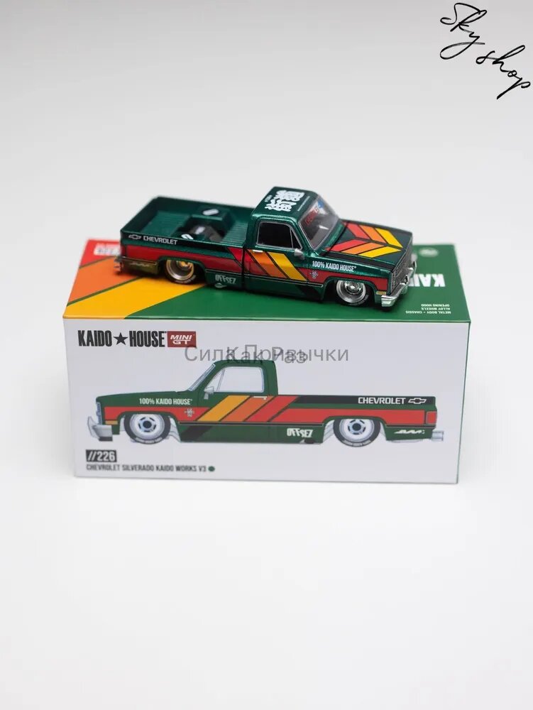 Машинка MINI GT 1:64 MINI GT x Kaido House 1:64 KHMG226 CHEVROLET SILVERADO KAIDO WORKS V3