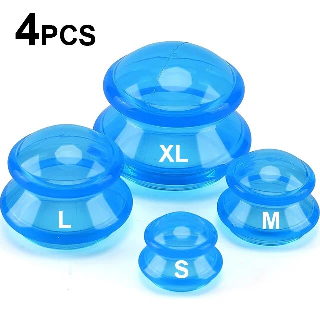 Набор силиконовых банкок для массажа (3/4/6 шт.) Blue 1PCS