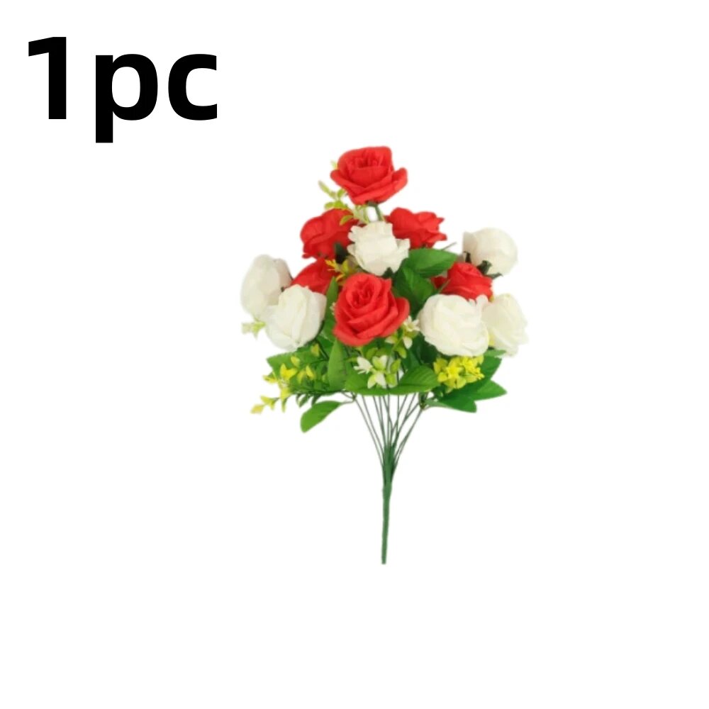 Искусственные розы из пластика для памятных мероприятий Красный, 1pc