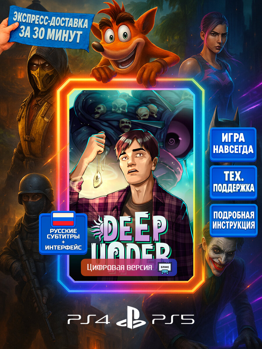 Deep Under PS4 & PS5 PS4/PS5 | Моментальная доставка | Русские субтитры и интерфейс | Графические приключения