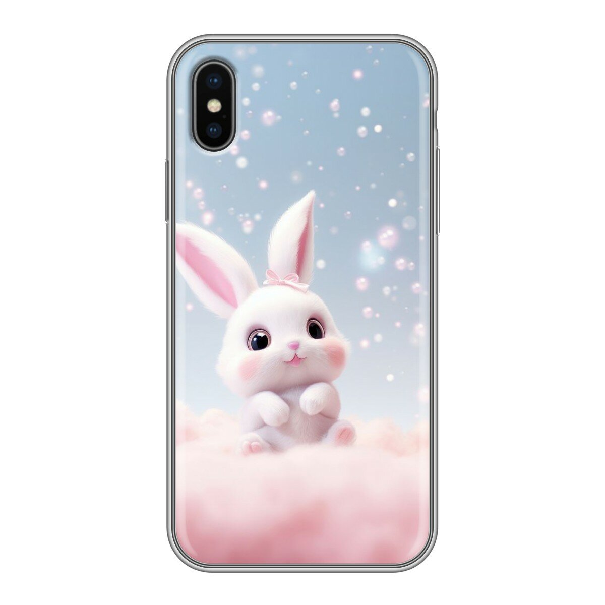 Чехол для Iphone x10 с принтом для девочек с зайчиком (Айфон Х)