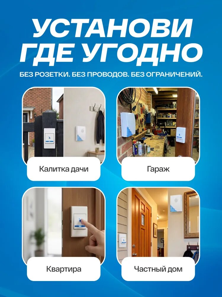 Звонок дверной 85дБ IP44 — фото 1