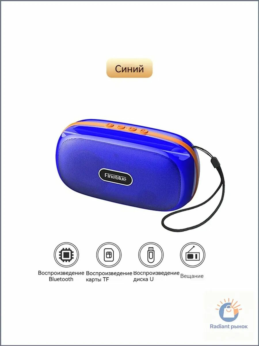 Fineblue ML100 Многофункциональный портативный беспроводной Bluetooth_аудиосистема для наружного использования с функцией радиовещания и USB_прослушивания музыки.