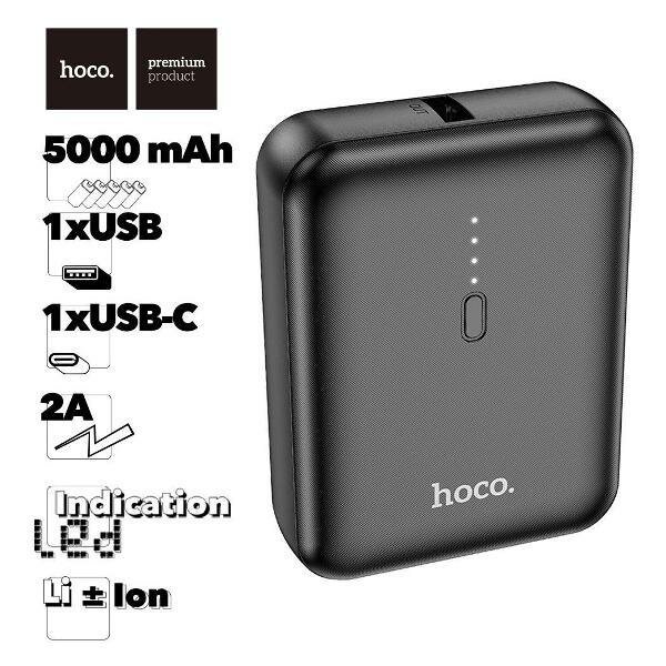 Портативный аккумулятор Hoco J96 Strider 5000 mAh, 1xUSB, 2А, Li-Ion