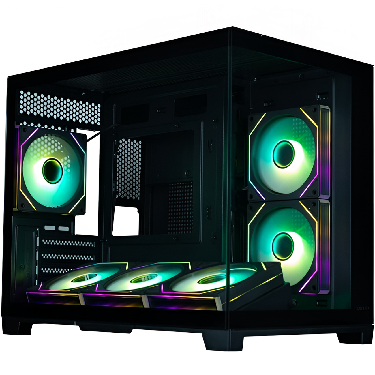 Корпус Mini-Tower XASTRA QW500M 6ARGB-C10-UC, ARGB, Micro-ATX, Black (QW500M-6FM12A-C10-UC)