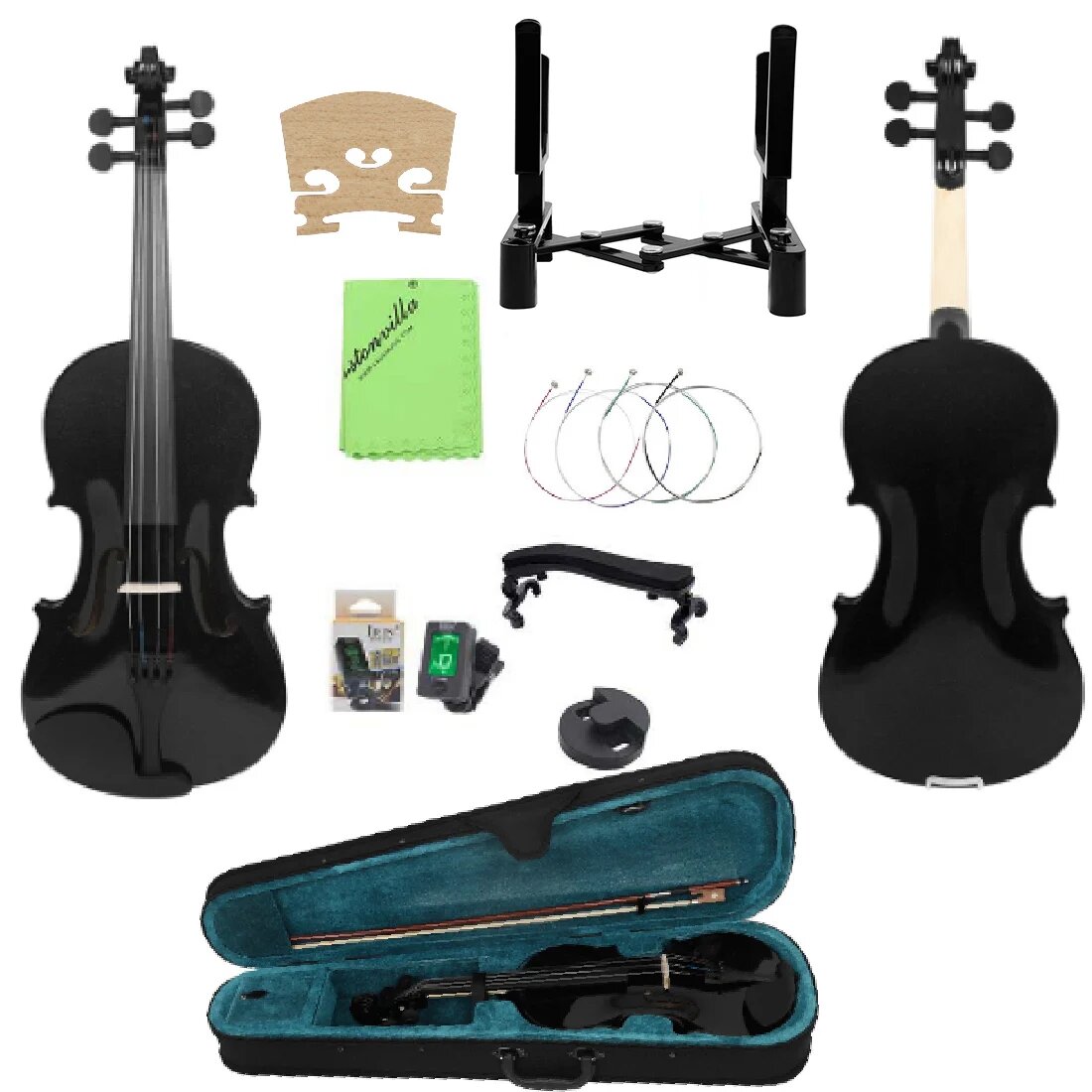 Ирин V-10 4/4 черная акустическая скрипка Violin Set