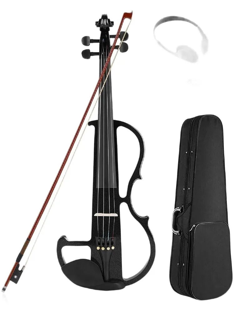 Электрическая скрипка YAMAHA 4/4 черная, струнный инструмент, в комплекте с наушниками, кейсом и смычком