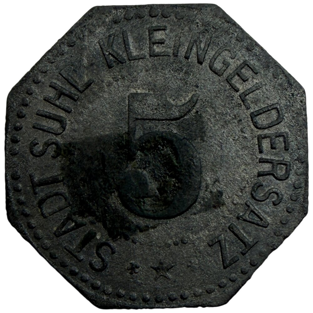 Германия, Зуль 5 пфеннигов 1914-1924 гг. (Zn) (Восьмиугольник) (Лот №2)