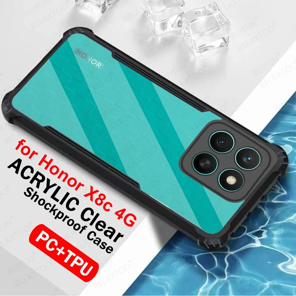 Прозрачный противоударный чехол для Honor X8c HonorX8c HonorX8 X8 C X 8 C X 8c 4G, For Honor X8c 4G